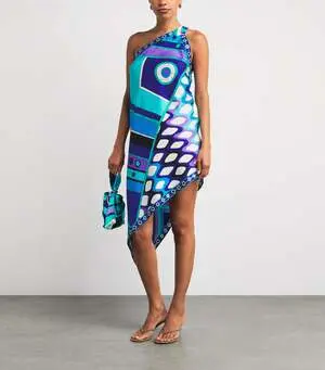Emilio Pucci Silk Vivara One-shoulder Midi Dress