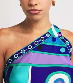 Emilio Pucci Silk Vivara One-shoulder Midi Dress