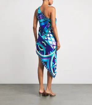 Emilio Pucci Silk Vivara One-shoulder Midi Dress