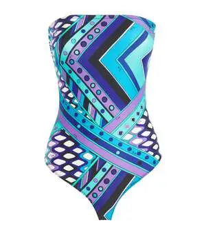 Emilio Pucci Strapless Vivara Swimsuit - Blue