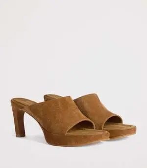 Balenciaga Suede Fargo Heeled Mules 80