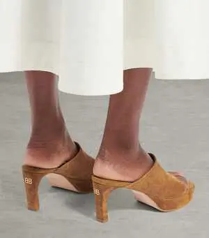 Balenciaga Suede Fargo Heeled Mules 80