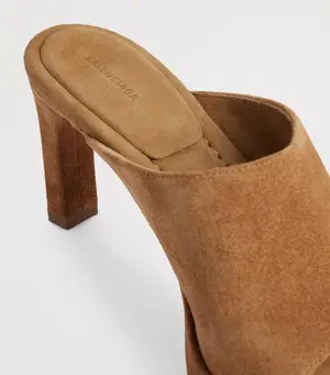 Balenciaga Suede Fargo Heeled Mules 80