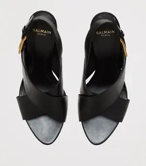 Balmain Leather Anthem No-wedge Heeled Sandals 75
