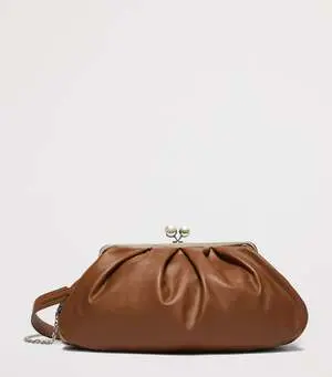Max Mara Large Leather Pasticcino Clutch Bag