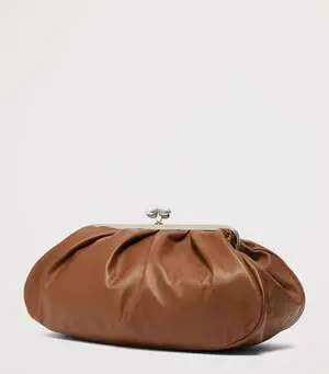 Max Mara Large Leather Pasticcino Clutch Bag