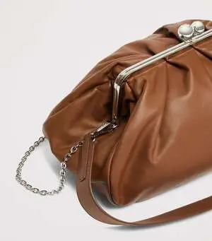 Max Mara Large Leather Pasticcino Clutch Bag