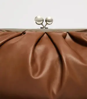 Max Mara Large Leather Pasticcino Clutch Bag