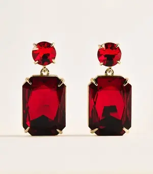 Carolina Herrera Crystal Riviere Drop Earrings - Pink