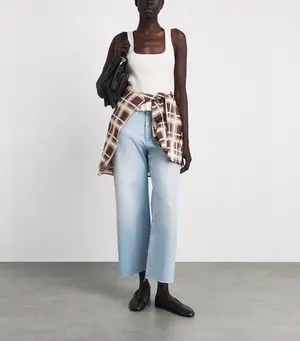 Paige Cropped Anessa Wide-leg Jeans - Blue
