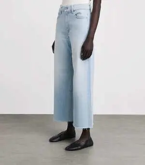Paige Cropped Anessa Wide-leg Jeans - Blue