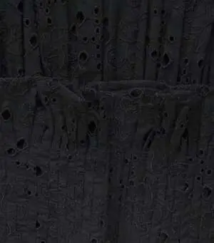 Tory Burch Broderie Anglaise Midi Dress - Black