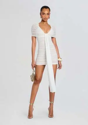 SEROYA Winslow Mesh Mini Dress - Eggshell