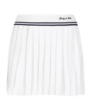 SPORTY  RICH Elastic Waist Midi Skirt - White