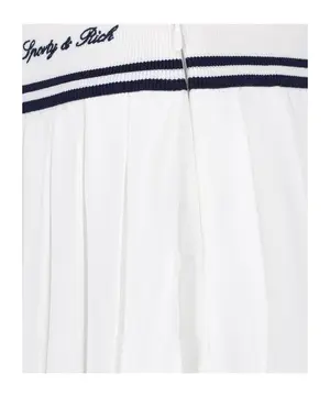 SPORTY  RICH Sporty & Rich Pleated Midi Skirt With Logo Embroidery