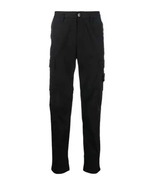Stone Island Logo-patch Cargo Pants - Black