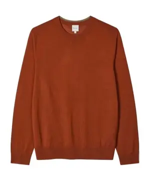 Paul Smith Rust Brown Washable Merino Wool Sweater