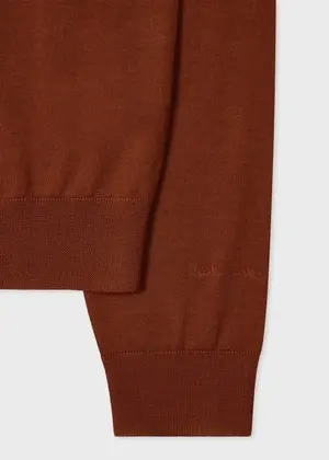 Paul Smith Rust Brown Washable Merino Wool Sweater