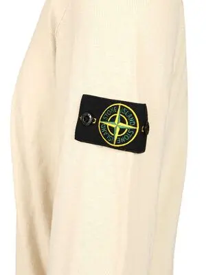 Stone Island Logo Patch Crewneck Sweater - Sand-colored