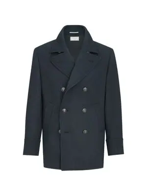 Brunello Cucinelli Wool And Cashmere Cavalry Pea Coat - Multicolor