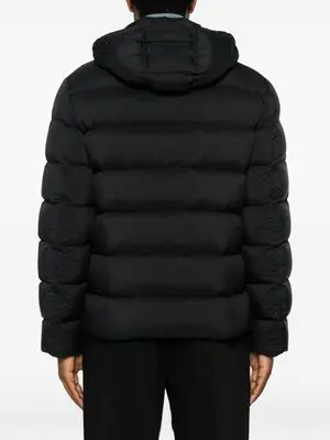 Herno Black Nylon Down Jacket With Hood - Multicolor