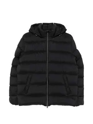 Herno Black Nylon Down Jacket With Hood - Multicolor