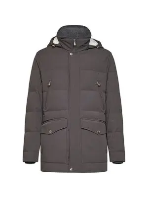 Brunello Cucinelli Hooded Down Jacket - Multicolor