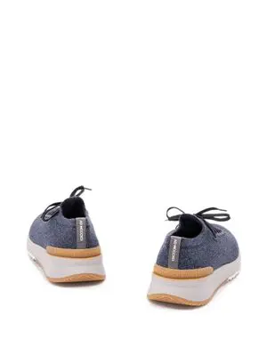 Brunello Cucinelli Marl-effect Wool Lace-up Sneakers - Multicolor