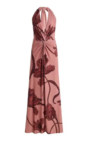 ANDRES OTALORA Pura Maxi Halter Neck Dress - Pink