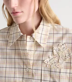 Prada Cotton Embroidered Check Shirt