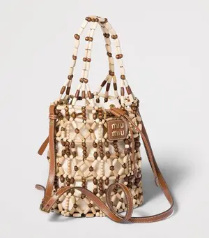 Miu Miu Beaded Mesh Bucket Bag