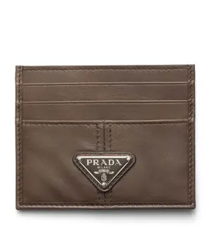 Prada Calfskin Triangle Card Holder