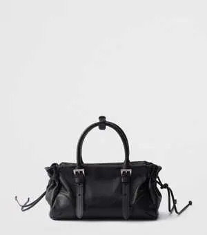 Prada Leather Bonnie Top-handle Bag - Black