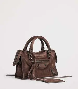Balenciaga Mini Suede Le City Top-handle Bag - Brown