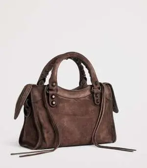 Balenciaga Mini Suede Le City Top-handle Bag - Brown