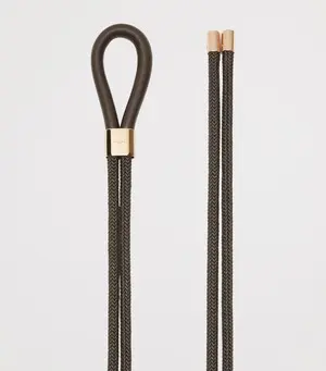 Max Mara Waxed Cotton Belt With Gold Tone Tips