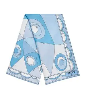 Emilio Pucci Silk Occhi Scarf - Blue