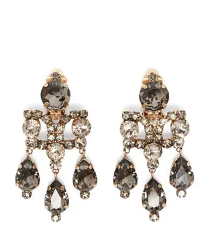 Max Mara Embellished Chandelier Clip-on Earrings - Grey