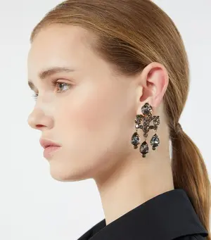 Max Mara Embellished Chandelier Clip-on Earrings