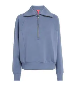 Spanx Airessentials Half-zip Sweater - Blue