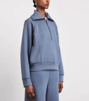 Spanx Airessentials Half-zip Sweater - Blue