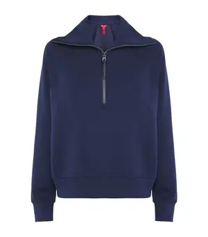 Spanx Airessentials Half-zip Sweater - Navy