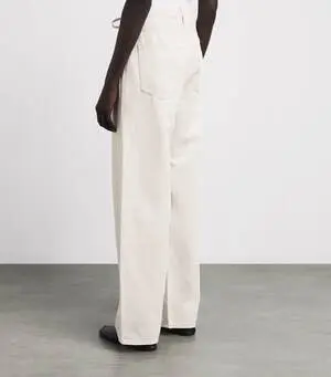 FRAME Drawstring Off-duty Straight Jeans - Ivory
