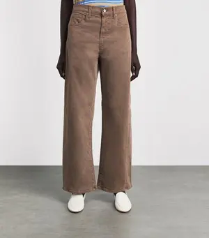 Paige Arellia Skimmer High-rise Wide-leg Jeans - Brown