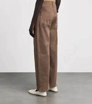 Paige Arellia Skimmer High-rise Wide-leg Jeans - Brown