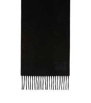 Max Mara Cashmere Monogram Scarf - Black