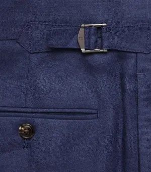 Polo Ralph Lauren Linen Pleated Trousers - Blue