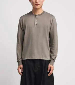 Rag & Bone Supima Cotton Henley T-shirt - Grey