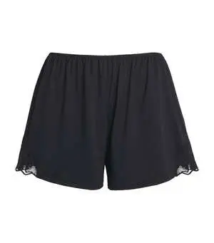 Falke Delicate Touch Lace Trim Pyjama Shorts - Black