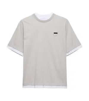 Prada Cotton Layered Triangle T-shirt